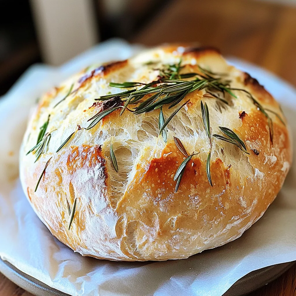 Amazing Rosemary & Roasted Garlic Artisan Bread Recipe