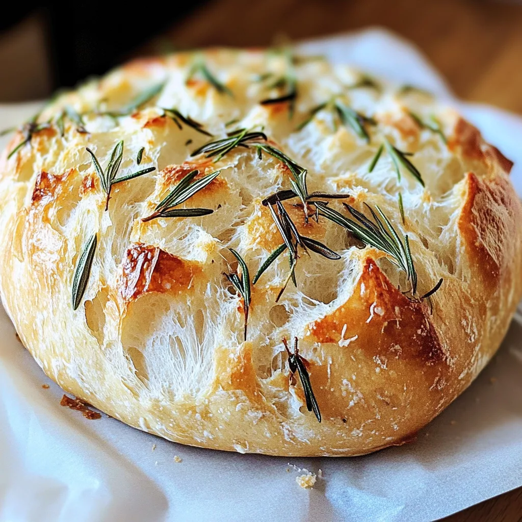Amazing Rosemary & Roasted Garlic Artisan Bread Recipe