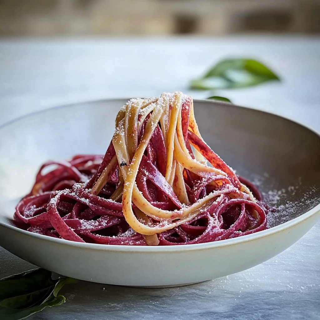 Amazing Valentine’s Day Beet Fettuccine Noodles Delight
